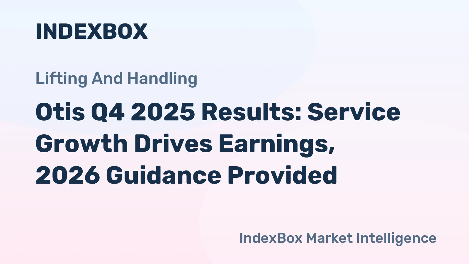 Otis Q4 2025 Results: Service Growth Drives Earnings, 2026 Guidance Provided