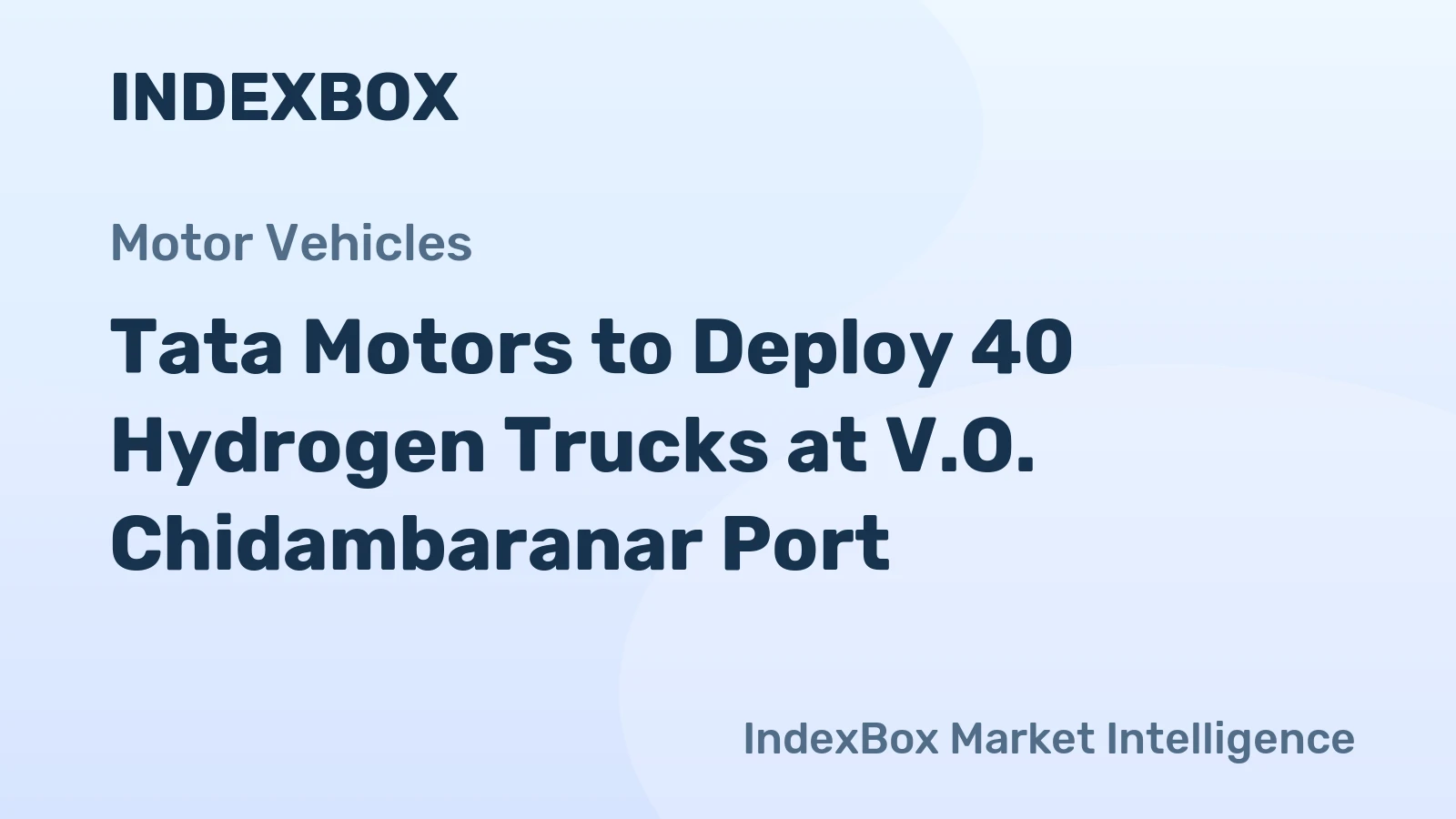 Tata Motors to Deploy 40 Hydrogen Trucks at V.O. Chidambaranar Port