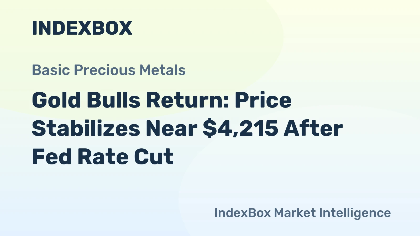 Gold Bulls Return: Price Stabilizes Near $4,215 After Fed Rate Cut