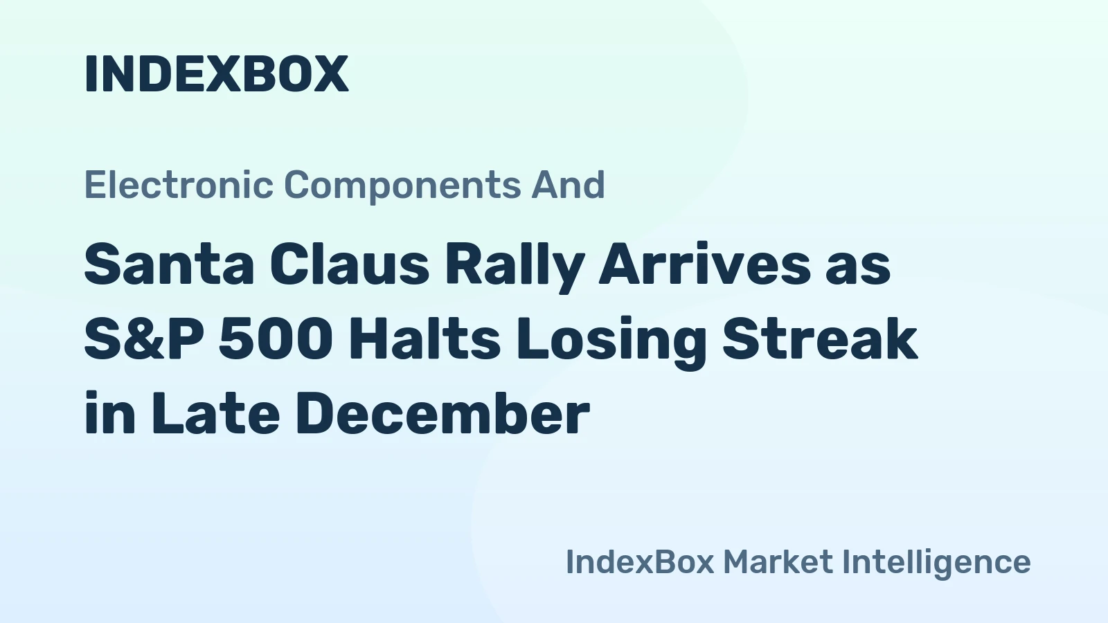 Santa Claus Rally Arrives as S&P 500 Halts Losing Streak in Late December