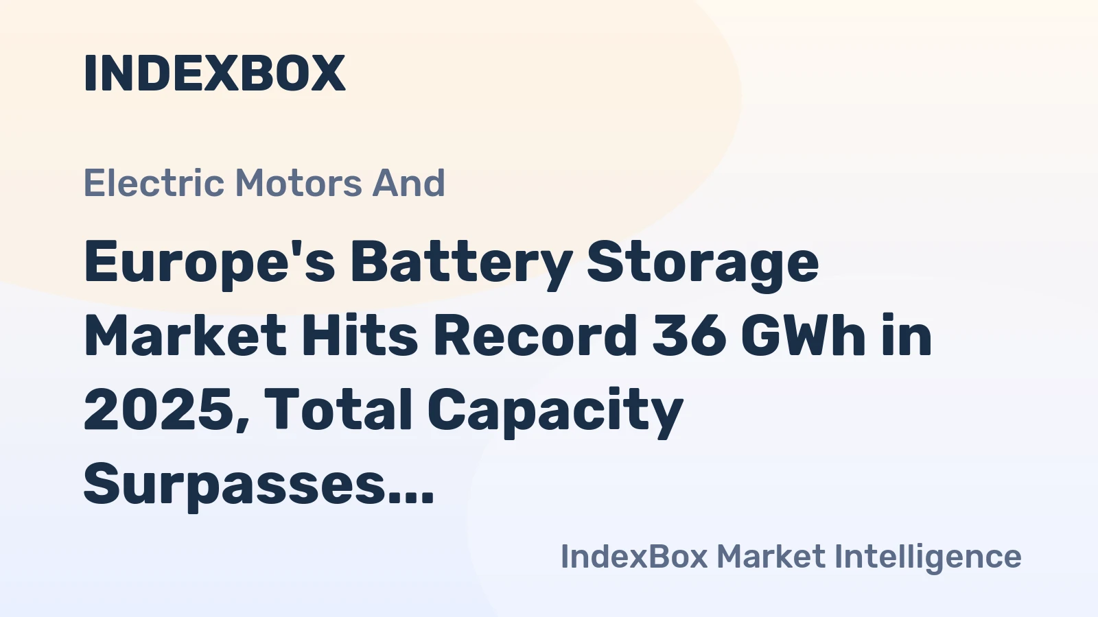 Europe's Battery Storage Market Hits Record 36 GWh in 2025, Total Capacity Surpasses 100 GWh