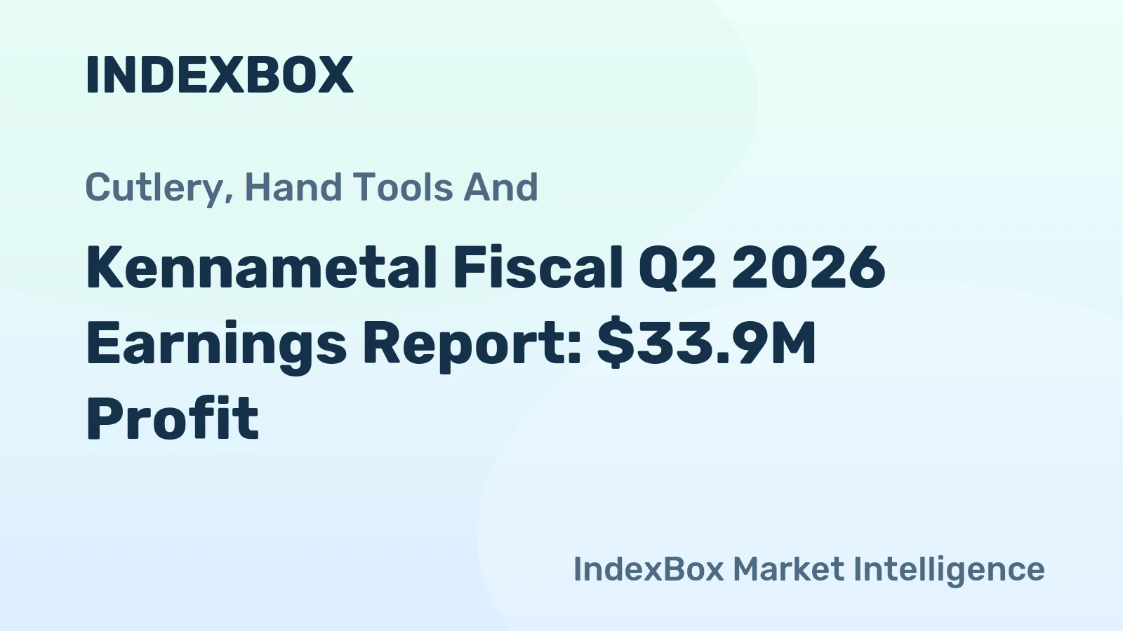 Kennametal Fiscal Q2 2026 Earnings Report: $33.9M Profit