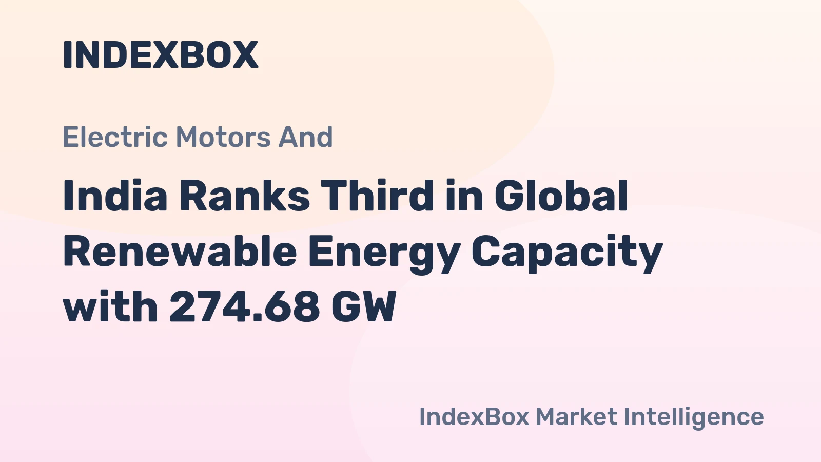 India Ranks Third in Global Renewable Energy Capacity with 274.68 GW