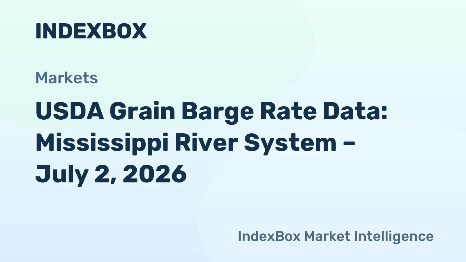 USDA Grain Barge Rate Data: Mississippi River System – July 2, 2026