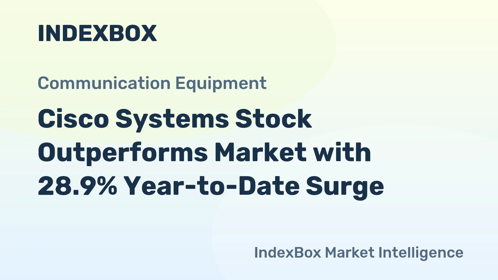Cisco Systems Stock Outperforms Market with 28.9% Year-to-Date Surge