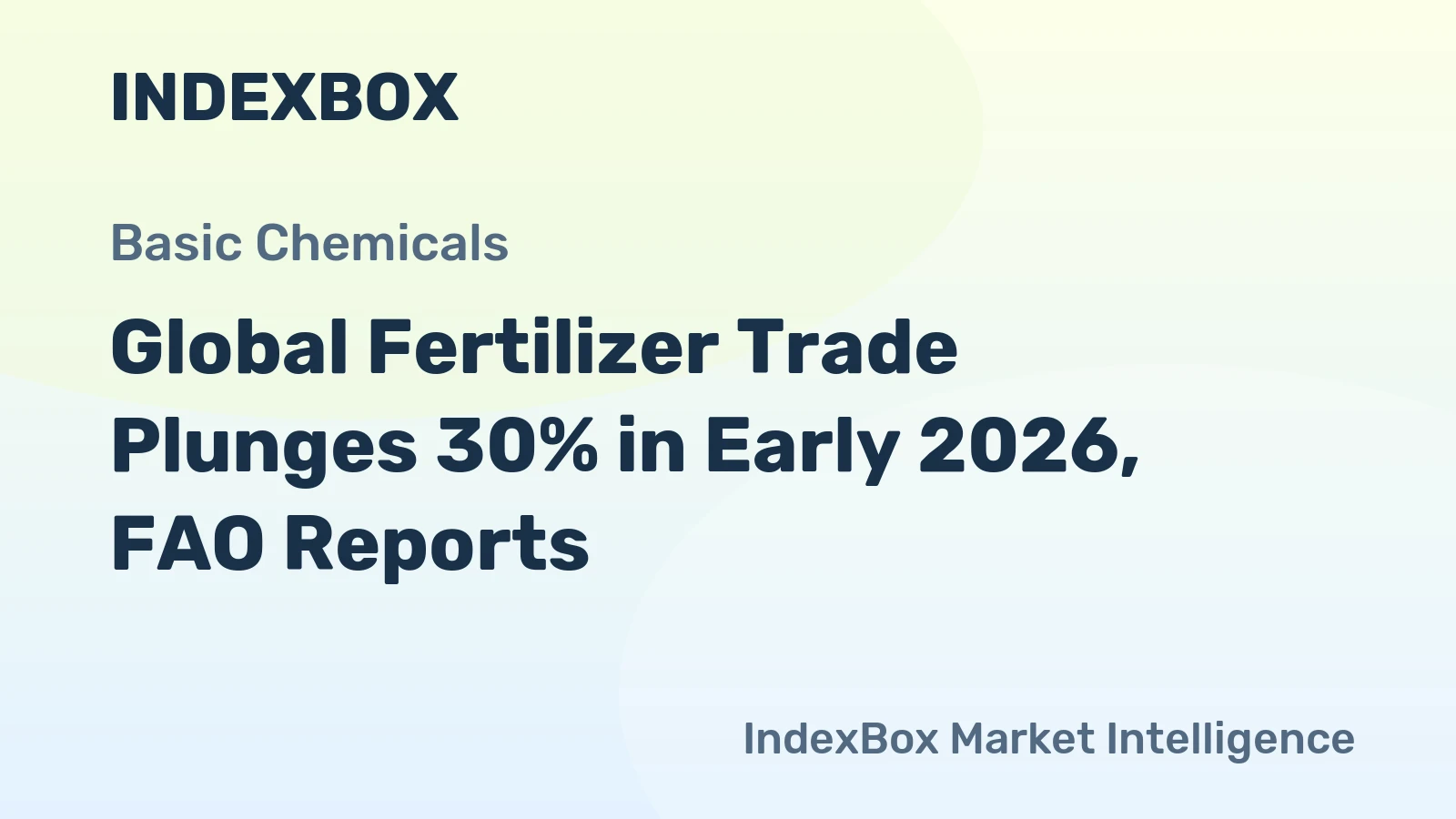 Global Fertilizer Trade Plunges 30% in Early 2026, FAO Reports