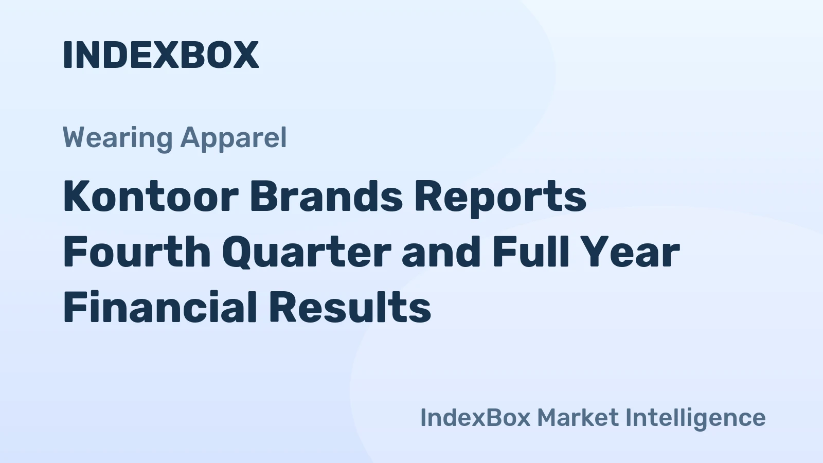 Kontoor Brands Reports Fourth Quarter and Full Year Financial Results