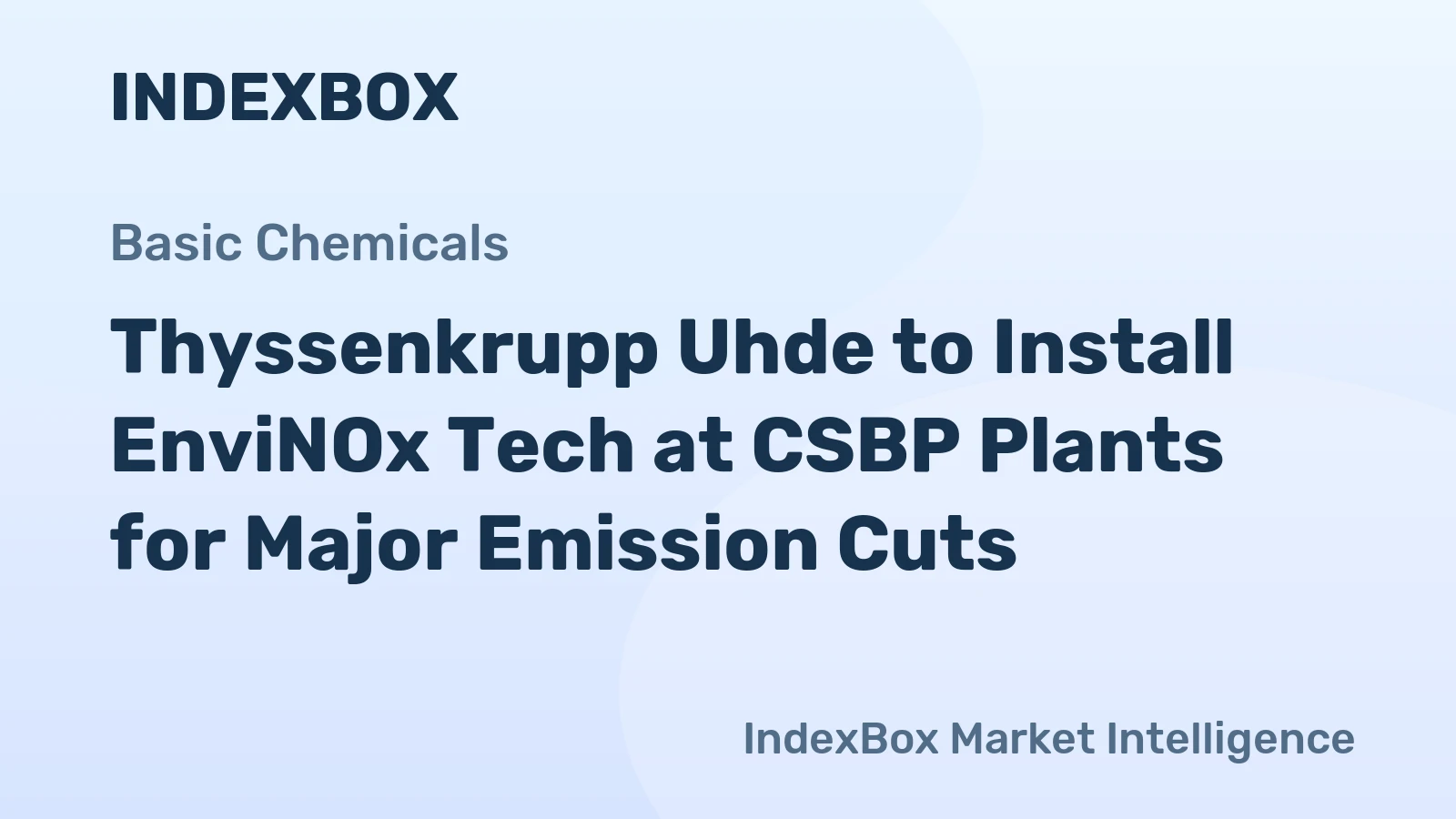 Thyssenkrupp Uhde to Install EnviNOx Tech at CSBP Plants for Major Emission Cuts