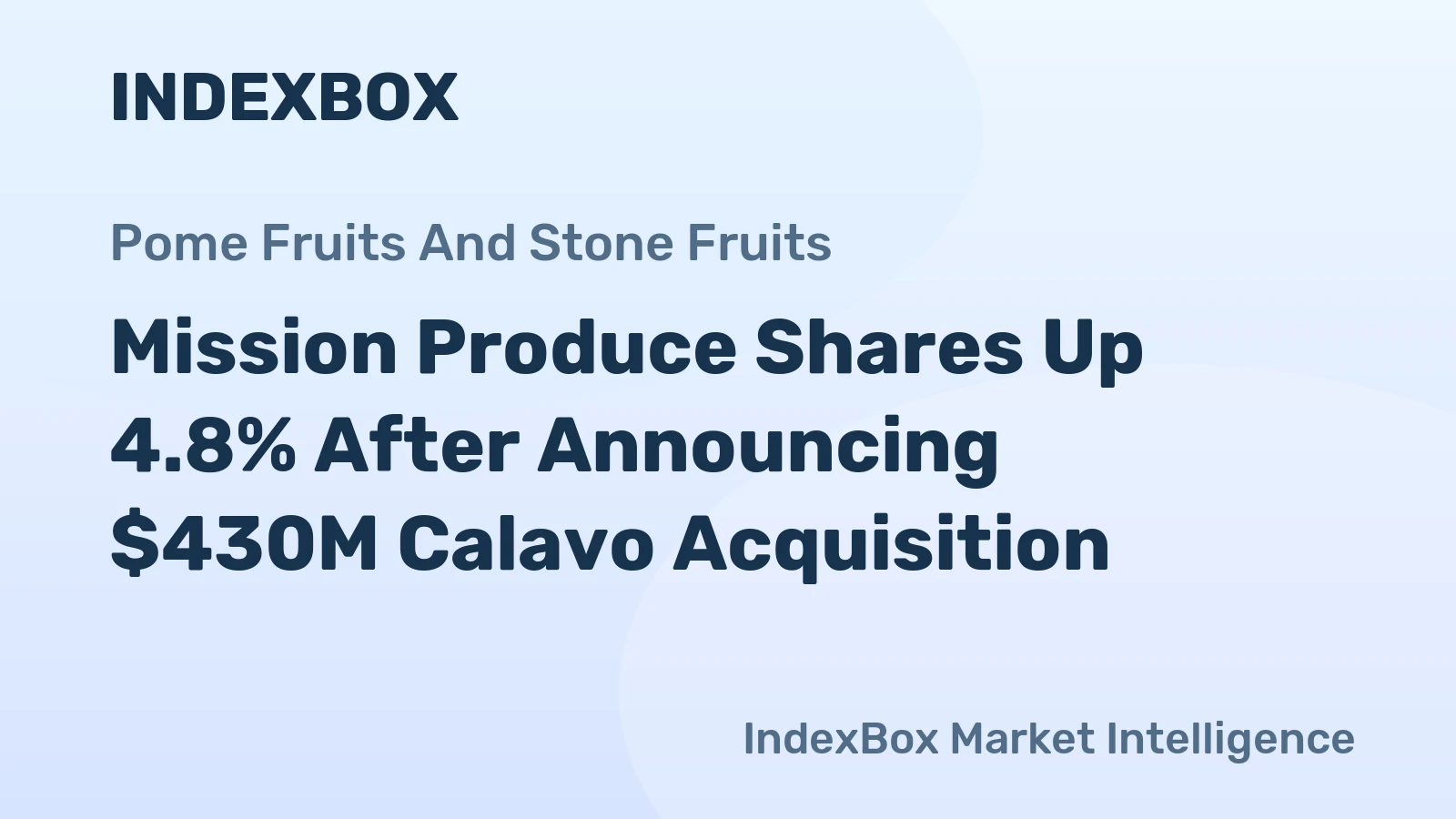 Mission Produce Shares Up 4.8% After Announcing $430M Calavo Acquisition