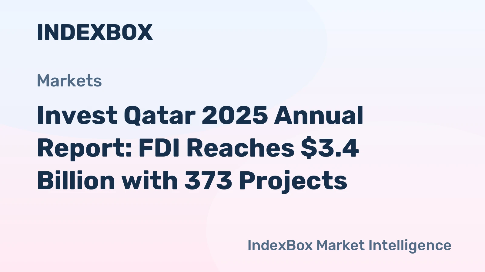 Invest Qatar 2025 Annual Report: FDI Reaches $3.4 Billion with 373 Projects