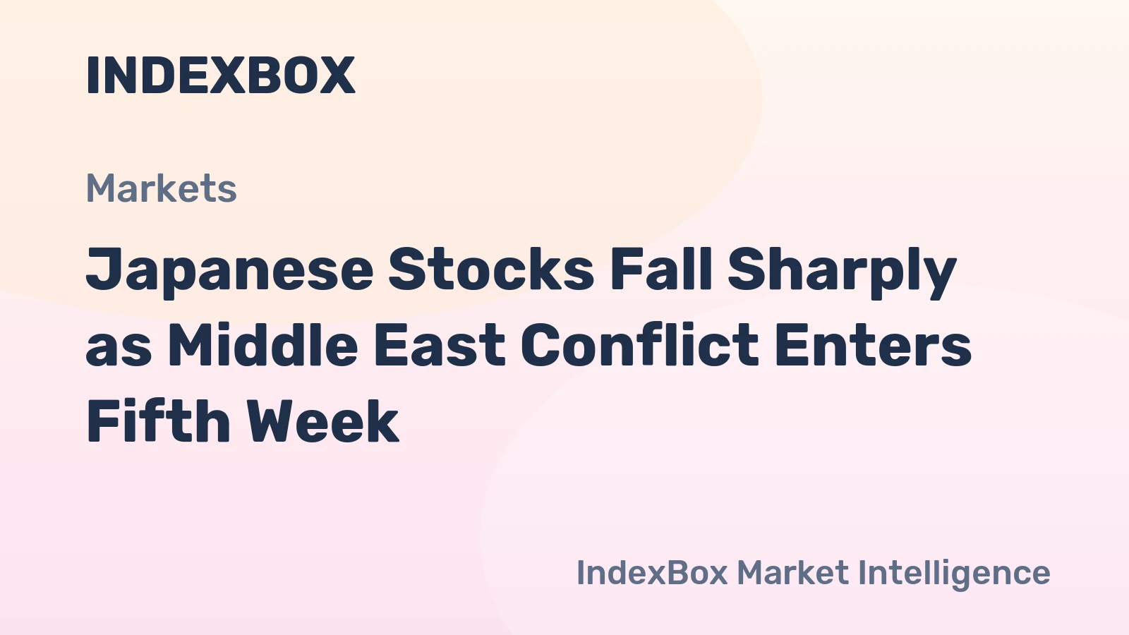 Japanese Stocks Fall Sharply as Middle East Conflict Enters Fifth Week