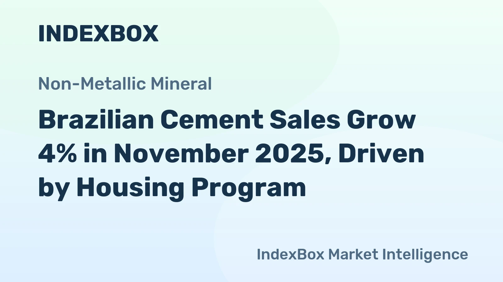 Brazilian Cement Sales Grow 4% in November 2025, Driven by Housing Program