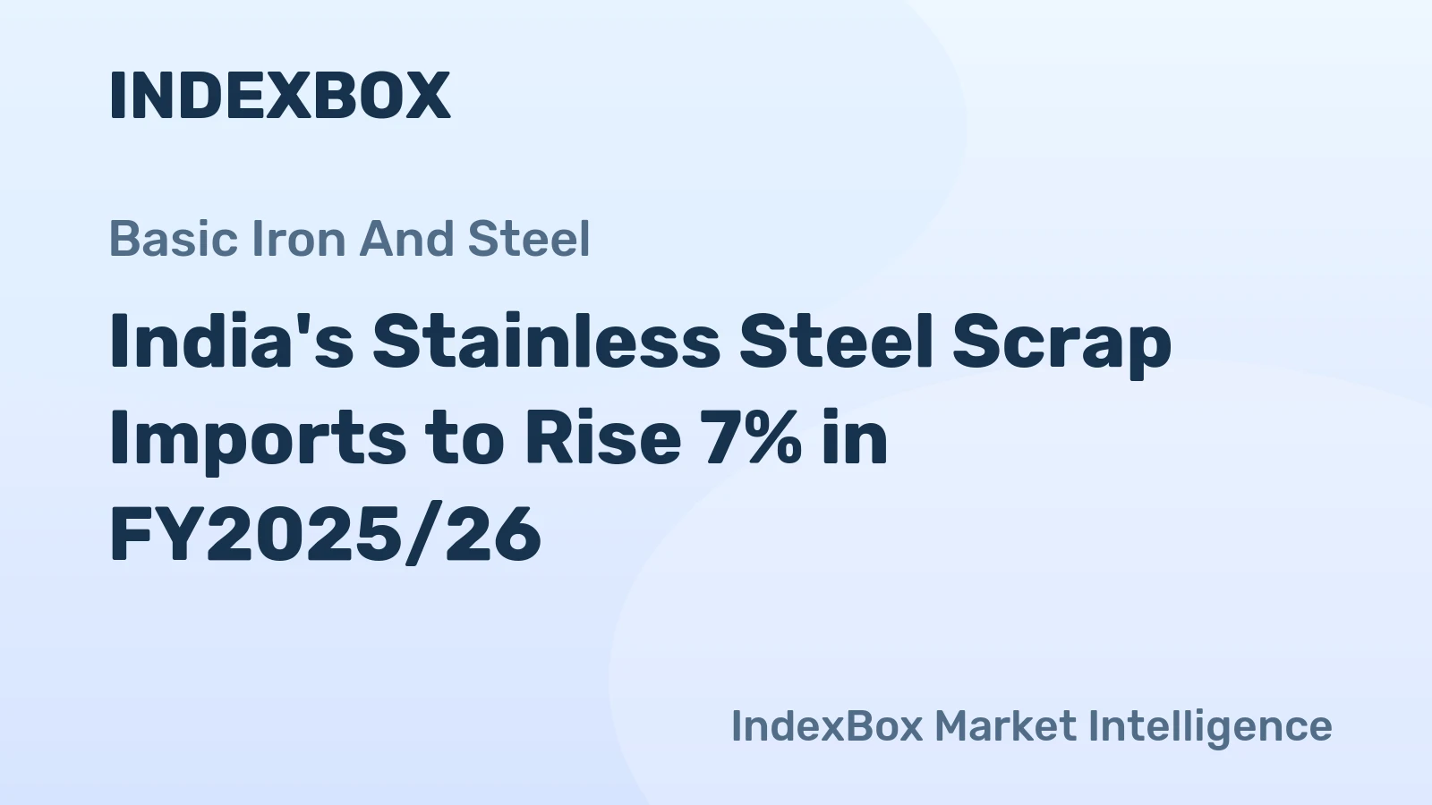 India's Stainless Steel Scrap Imports to Rise 7% in FY2025/26