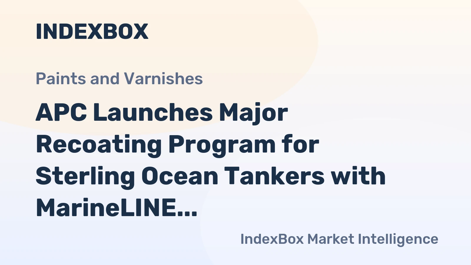 APC Launches Major Recoating Program for Sterling Ocean Tankers with MarineLINE